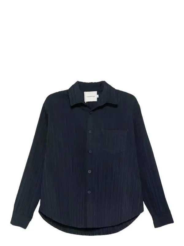 GONGDID DESIGN Plissé-effect Shirt - Blue