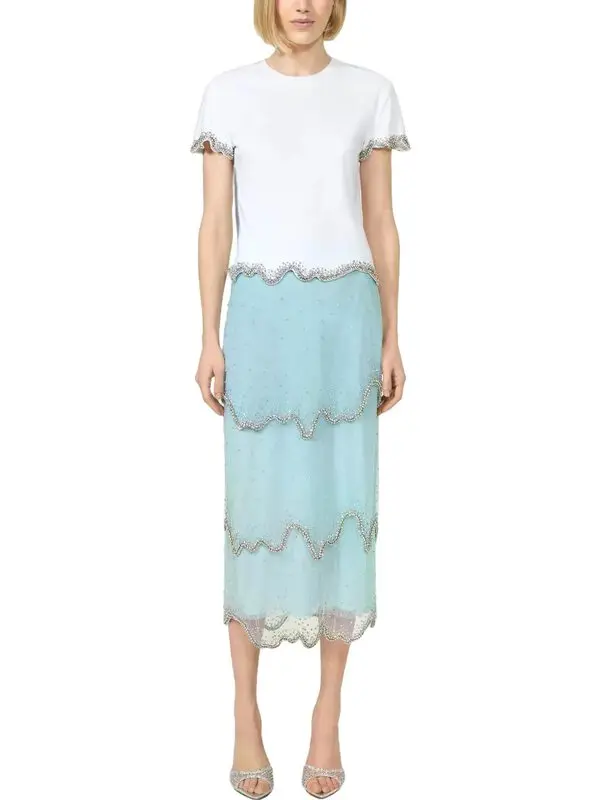 Costarellos Mirella Crystal-embellished Midi Skirt - Blue