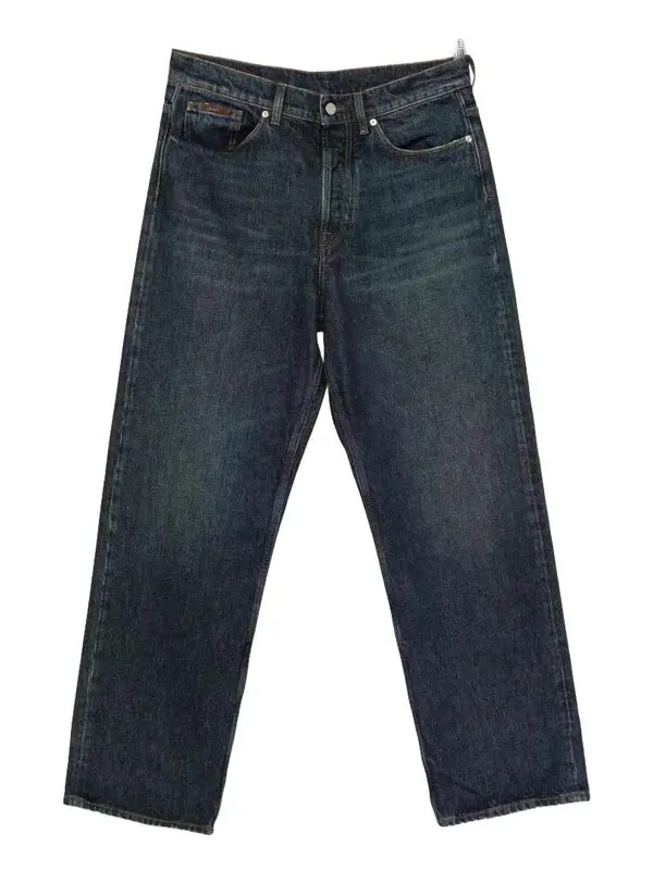 Moncler Stone-washed Straight-leg Jeans - Blue