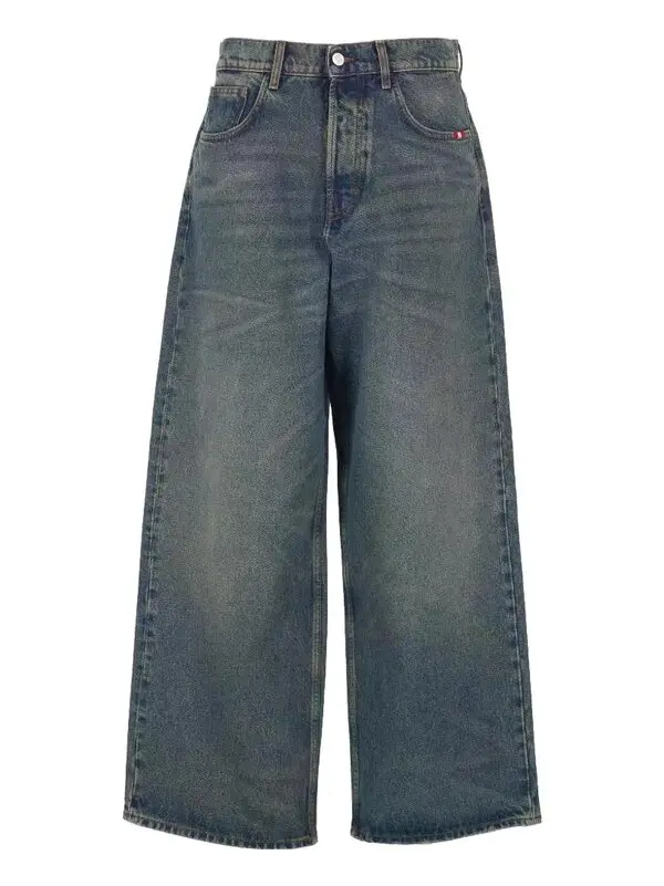 AMISH SUPPLIES Faded Frayed-hem Jeans - Blue