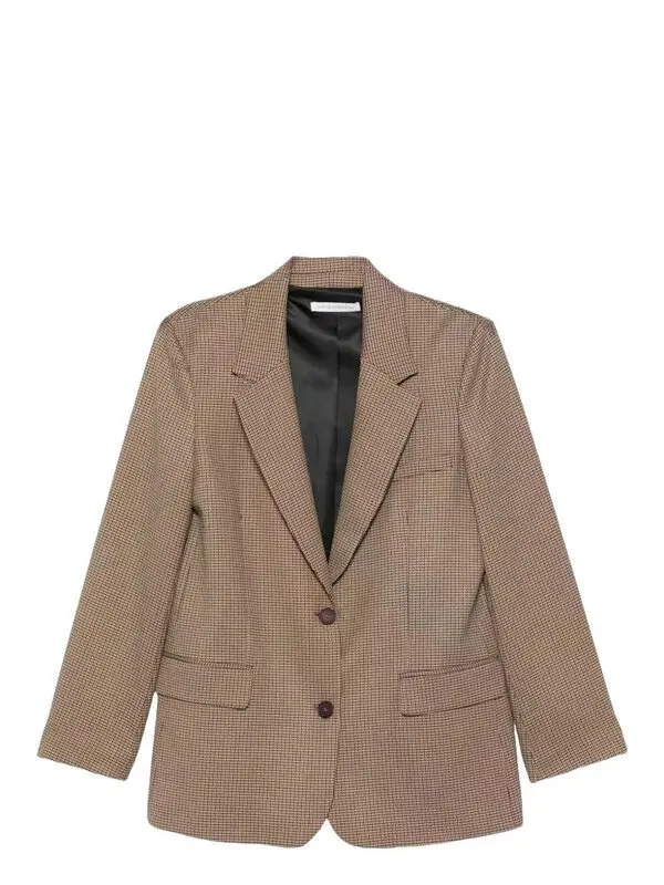 MAR DE MARGARITAS Houndstooth-pattern Single-breasted Blazer - Brown