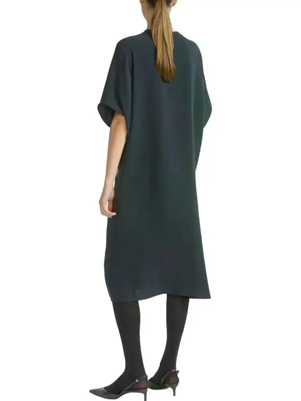 YVES SALOMON Draped Silk-crepe Dress - Green