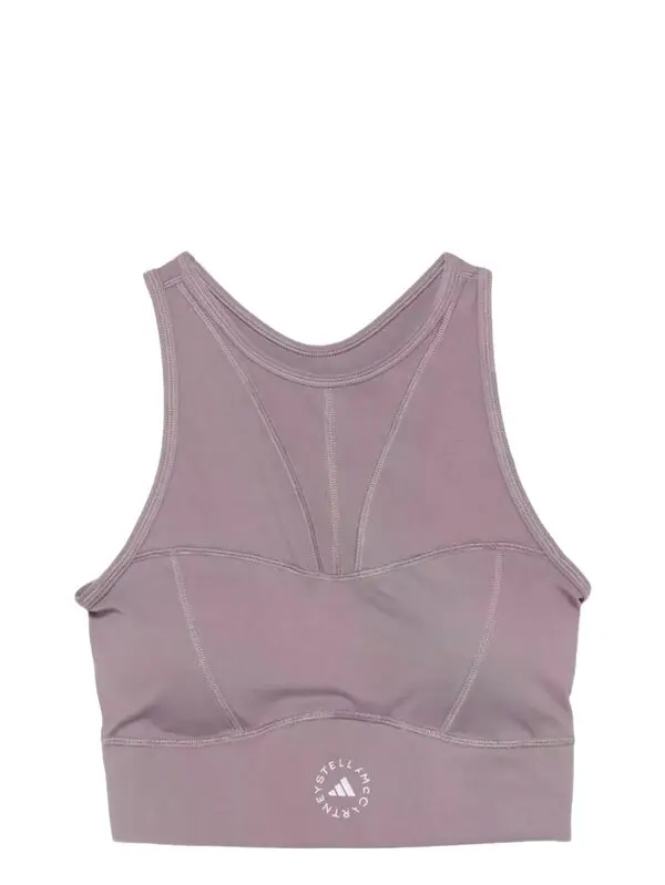 Adidas By Stella McCartney Training Logo-print Crop Top - Purple