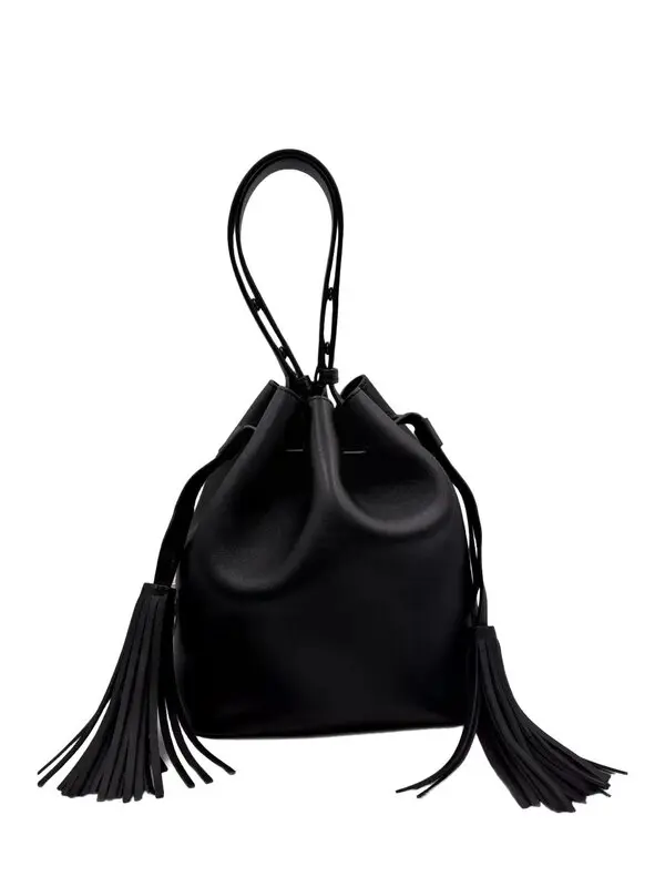 Valentino Garavani Vlogo Signature Tassel Bucket Bag - Black