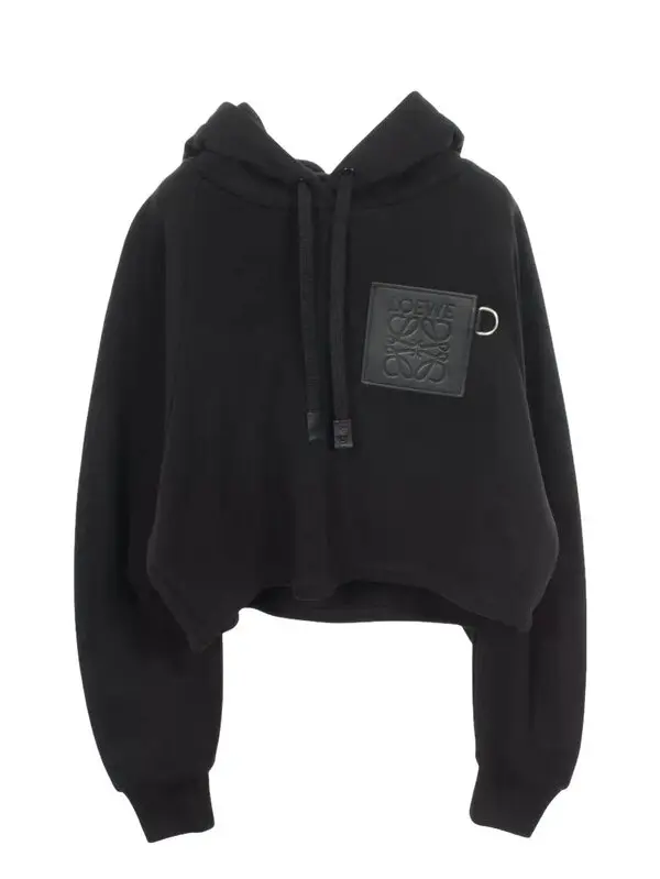 Loewe 2020's Anagram Cropped Hoodie - Black