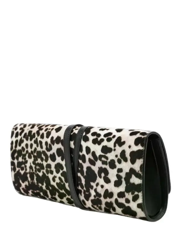LIFFNER Belted Leopard-print Haircalf Clutch Bag - Neutrals