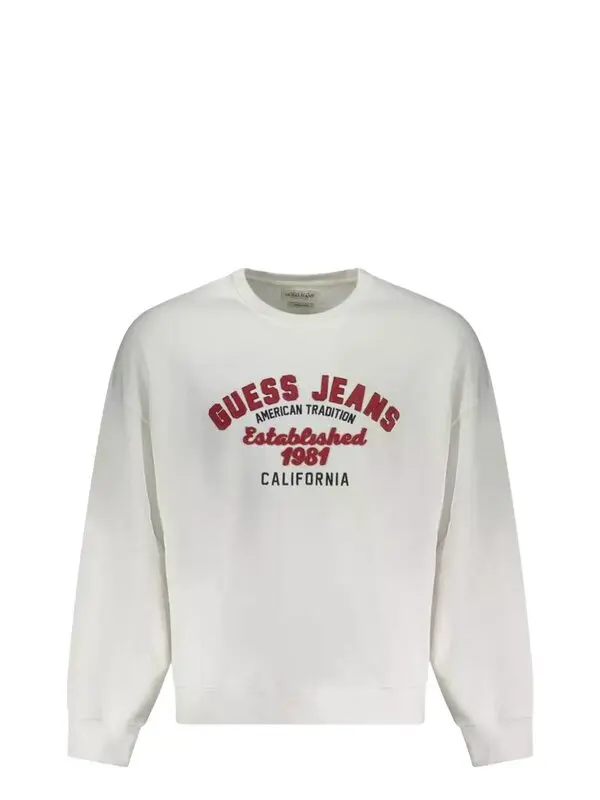 Guess Embroidered Logo-print Sweatshirt - White