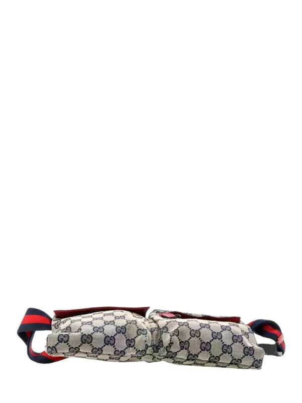 Gucci Vintage Double Gg Canvas With Leather Belt Bag - Brown