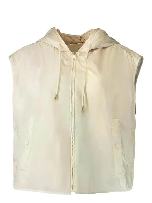 Max Mara Hooded Zip-up Gilet - White
