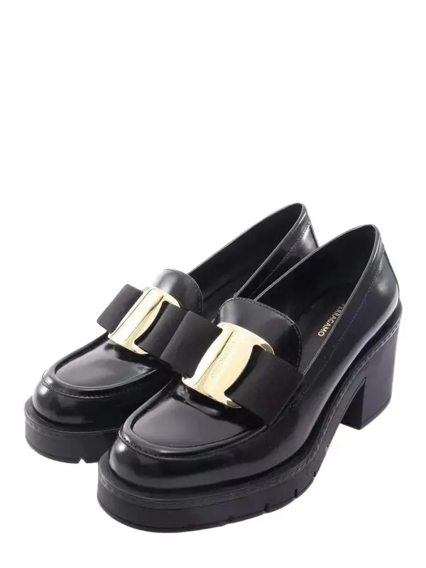 FERRAGAMO 2010s Vara Ribbon Loafers - Black