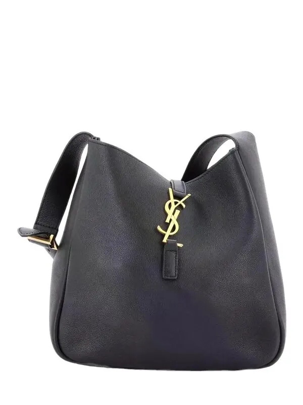 Saint Laurent Le 5 A 7 Supple Leather Small Hobo Bag - Black