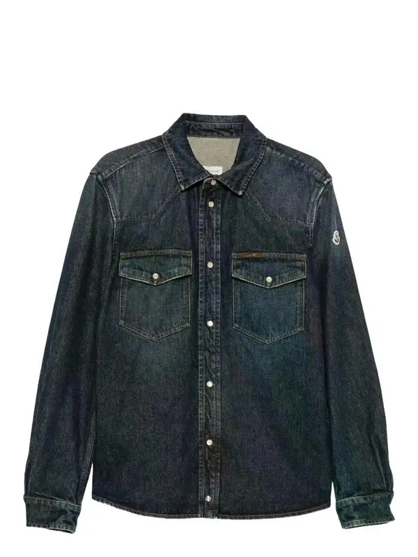 Moncler Stone-wash Denim Shirt - Blue