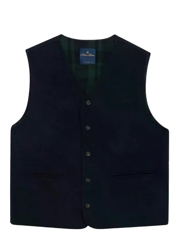 Brooks Brothers Reversible Knit Vest - Blue