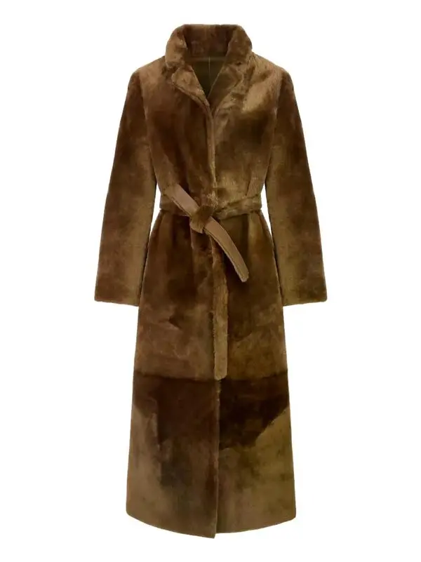 YVES SALOMON Reversible Shearling Coat - Brown