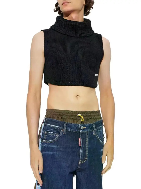 Dsquared2 Turtleneck Cropped Vest - Black