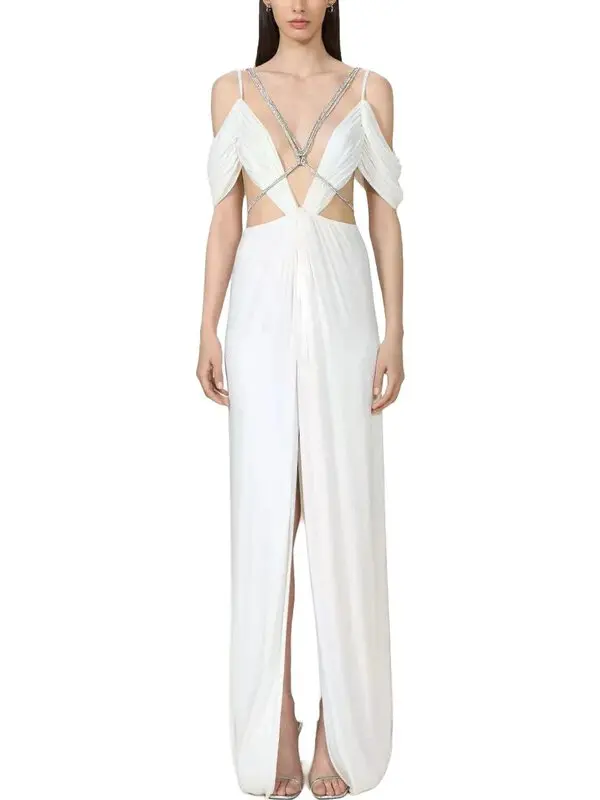 Costarellos Calina Cut-out Gown - White