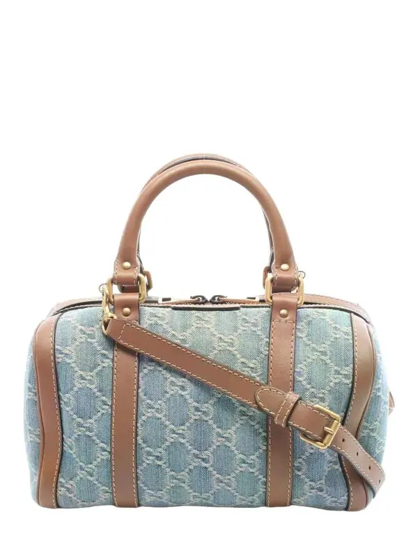 Gucci 2010s Gg Denim Satchel Bag - Blue