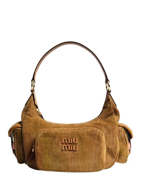 Miu Miu Corduroy Shoulder Bag - Brown