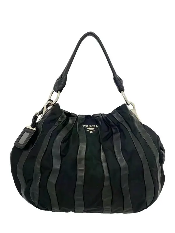 Prada 2000-2013 Tessuto Nappa Waves Tote Bag - Black
