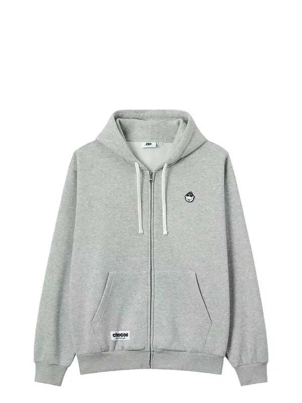 CHOCOOLATE Logo-patch Zip-up Hoodie - Grey