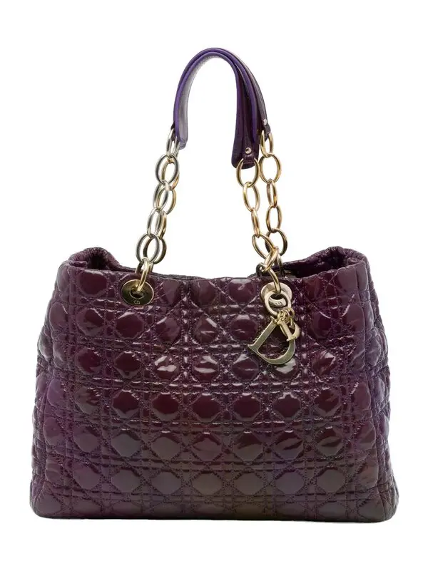 Dior 2012 Large Patent Cannage Lady Soft Shopping Tote Bag - Purple