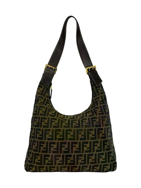 Fendi 2000-2010 Zucca Canvas Shoulder Bag - Brown