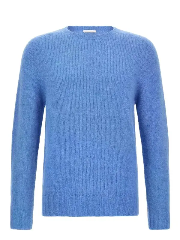 OLIVER LATTUGHI Brushed-effect Crew-neck Sweater - Blue
