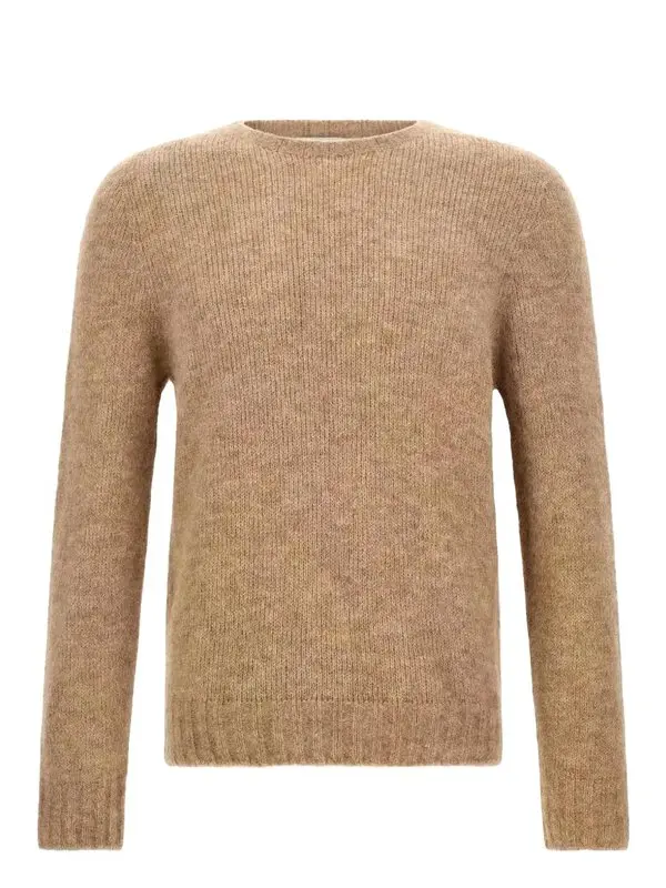 OLIVER LATTUGHI Brushed-effect Crew-neck Sweater - Neutrals
