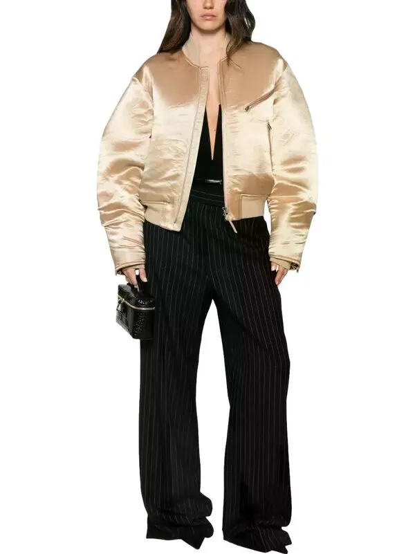TOM FORD Satin Bomber Jacket - Neutrals