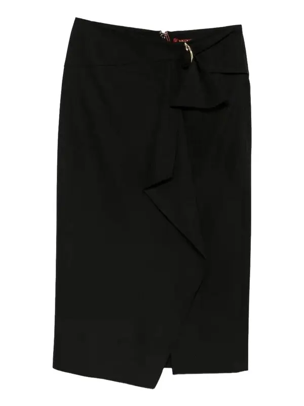 Max Mara Buckle-detail Wrap Mini Skirt - Black