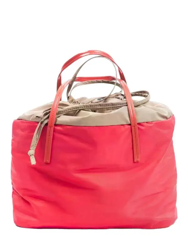 Byblos Patent-leather Trim Drawstring Tote Bag - Pink