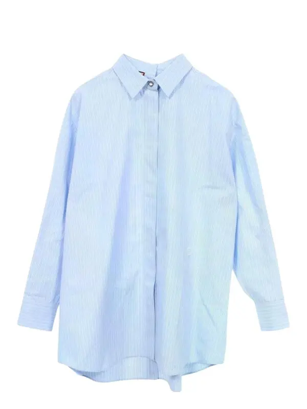 Gucci 2010s Striped Interlocking G Shirt - Blue