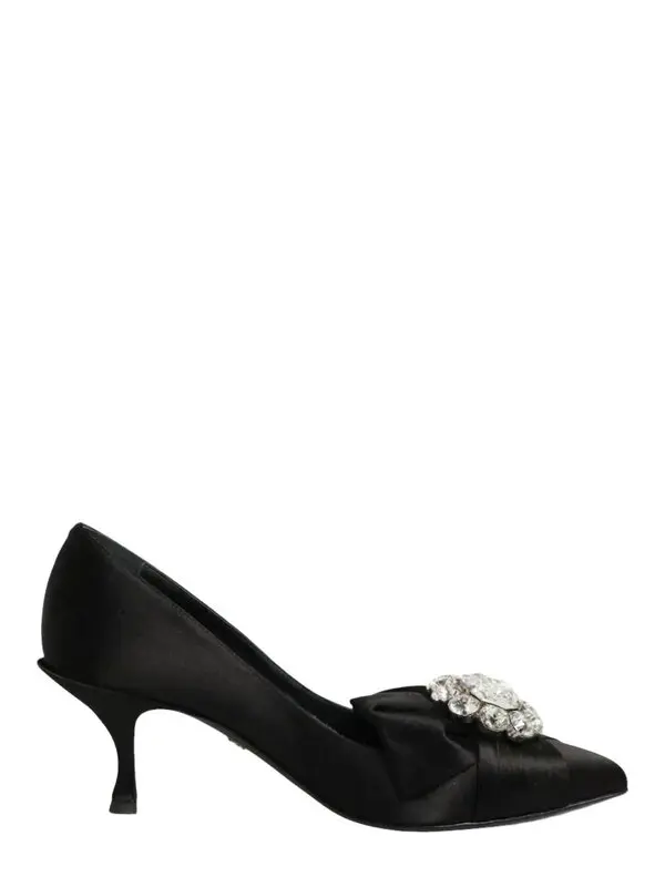 Dolce & Gabbana Bow Crystal-embellished Pumps - Black