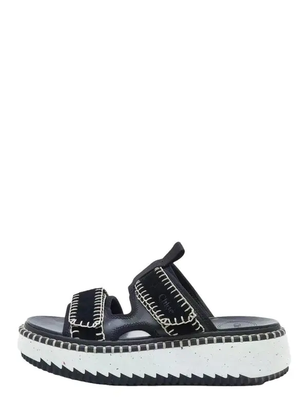 Chloé Lilli Whipstitch Platform Sandals - Black