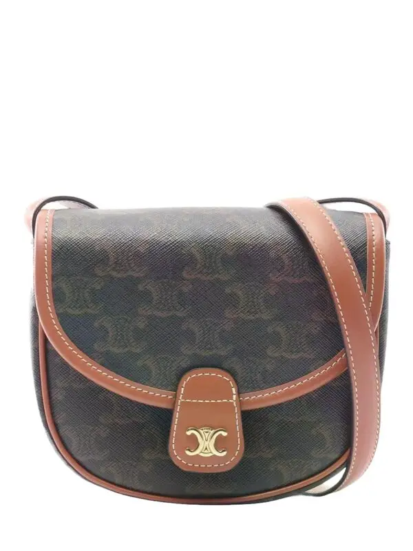 Celine 2010s Mini Besace Triomphe Cross Body Bag - Black