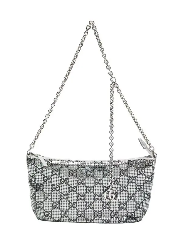 Gucci Logo-pattern Shoulder Bag - Silver