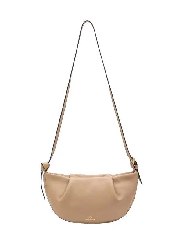 LA PORTEGNA Claudia Croissant Shoulder Bag - Neutrals