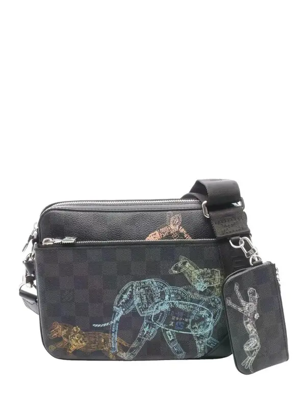 LOUIS VUITTON 2010s Trio Messenger Damier Graphite Shoulder Bag - Black