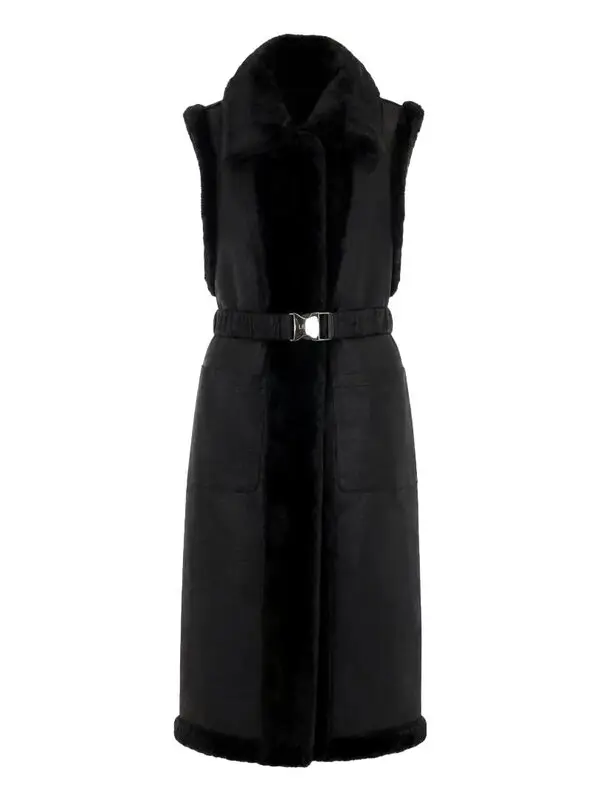 Liu Jo Faux-fur Trim Belted Jacket - Black