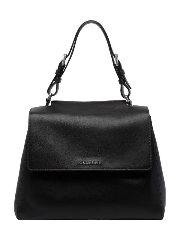 Orciani Sveva Flared Calf Leather Handbag With Removable Shoulder Strap - Brown