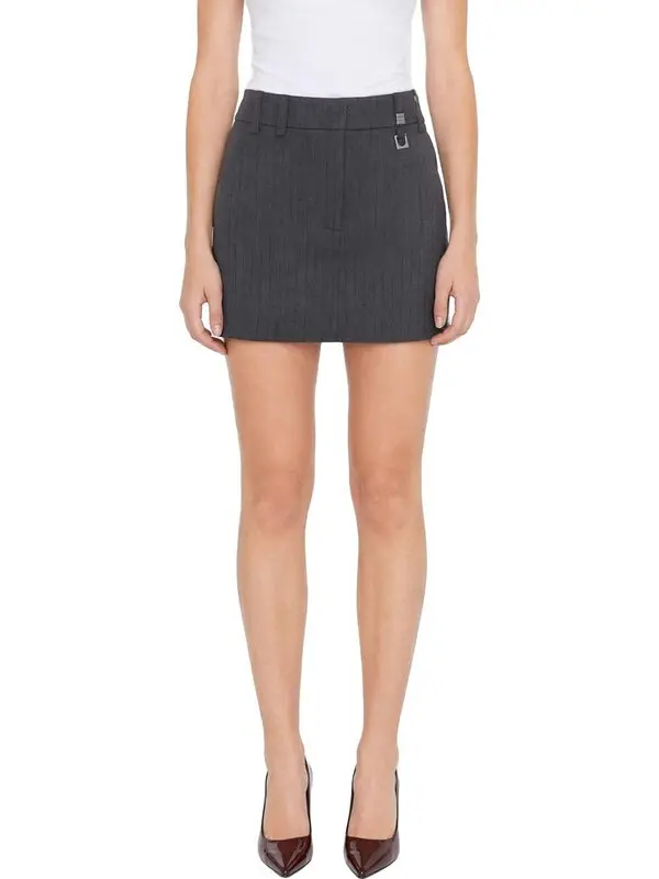 Patrizia Pepe Viscose Blend Chevron Pattern Pencil Miniskirt - Grey