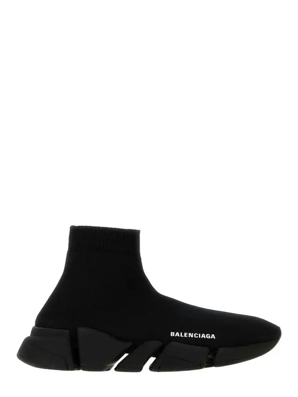 Balenciaga Speed 2.0 Stretch-knit Sock Sneakers With Logo - Black