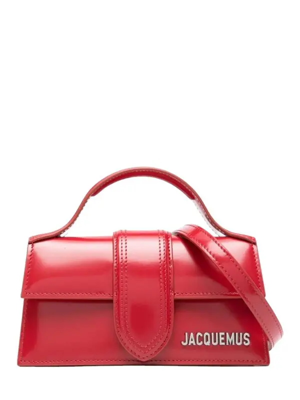 Jacquemus Bambino Calfskin Leather Mini Handbag With Removable Strap - Red