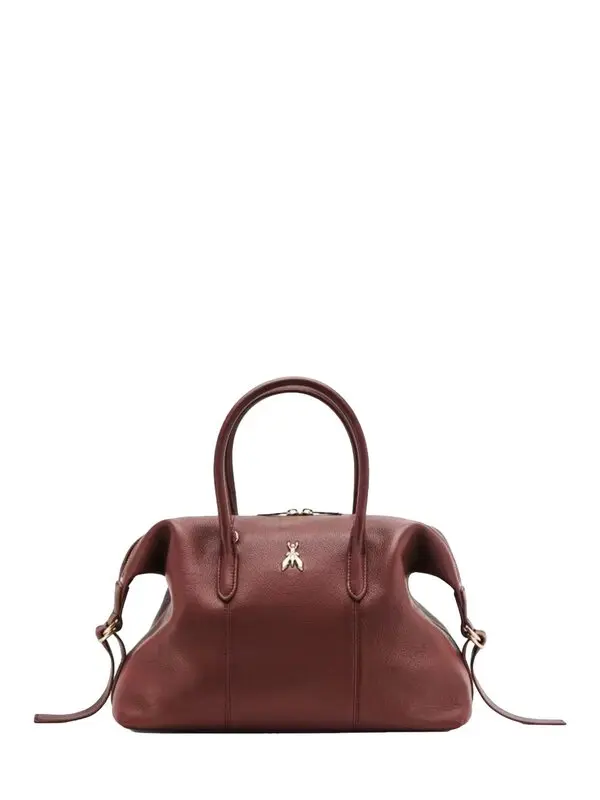 Patrizia Pepe Calfskin Handbag With Fly Logo And Removable Shoulder Strap - Brown