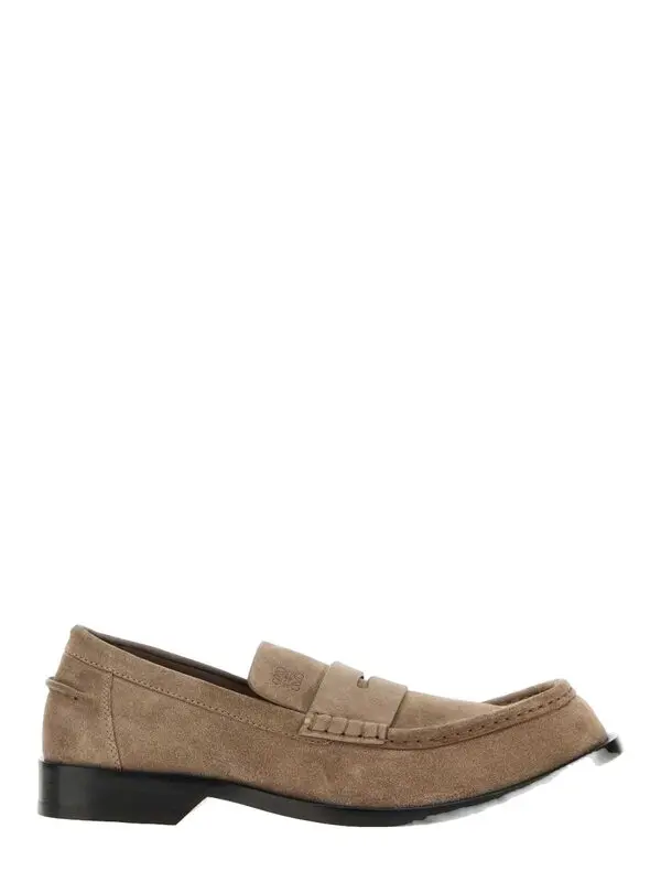 Loewe Bobine Suede Calf Leather Penny Loafers With Leather Sole - Hazel