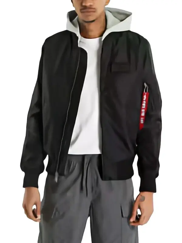 Alpha Industries Ma-1 Tt Hood Light Bomber Jacket - Black