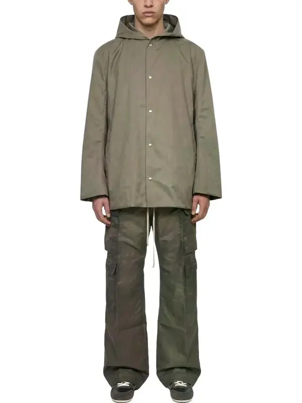 Rick Owens Hooded Press-stud Coat - Grey