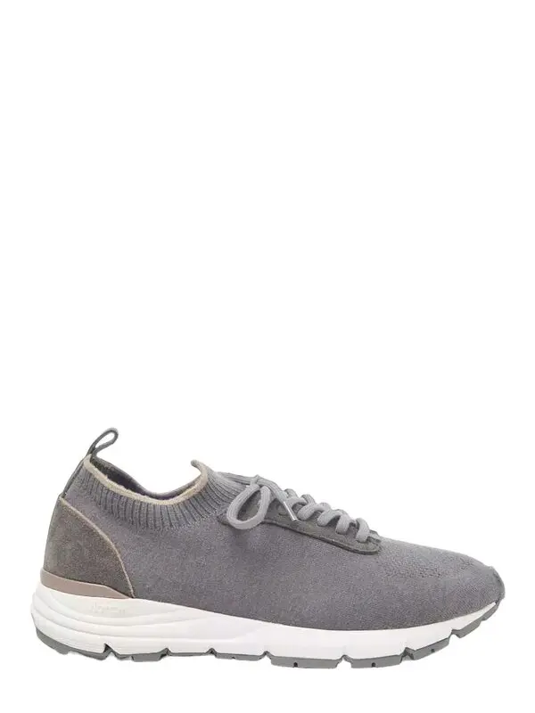 Peserico Suede-trim Knitted Sneakers - Grey