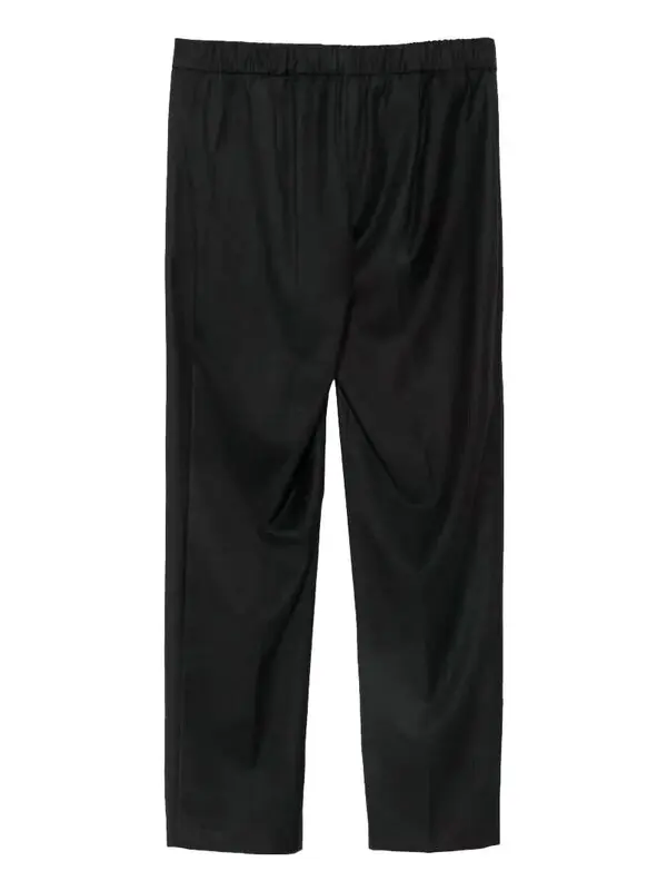 Marina Rinaldi Elasticated-waistband Pressed-crease Trousers - Black