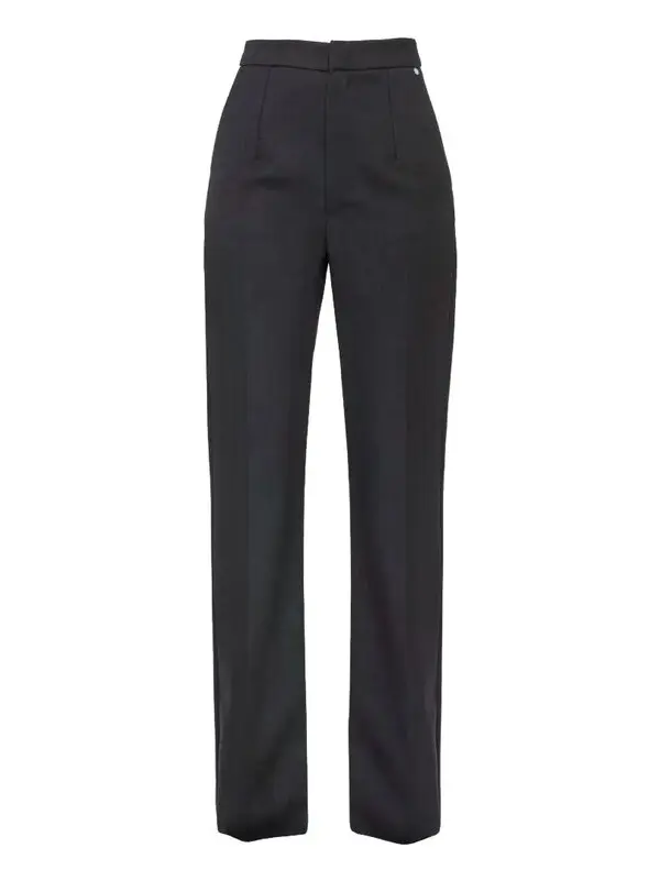 NISSA Striped Straight-leg Trousers - Black
